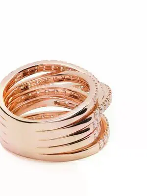 LEO PIZZO 18kt Rose Gold Diamond Waves Ring