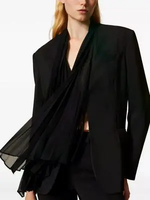 TWINSET Crêpe Blazer With Pleated Sash Scarf