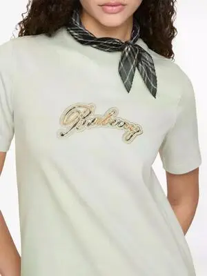 Burberry Cursive-logo Cotton T-shirt - Neutrals