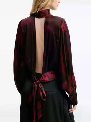 GESTUZ Open Back Tie Blouse