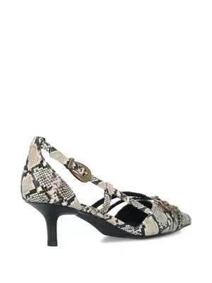 Pinko Snakeskin-effect Kitten Heel Pumps - Neutrals