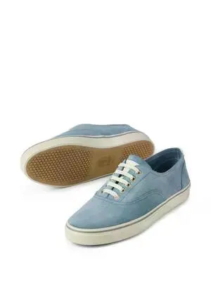 Brunello Cucinelli Reversed Leather Lace-up Sneakers - Blue