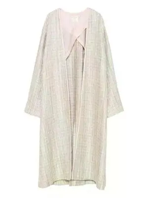 FORTE_FORTE Striped Long Coat - Neutrals