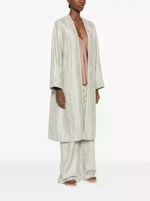 FORTE_FORTE Striped Long Coat - Neutrals