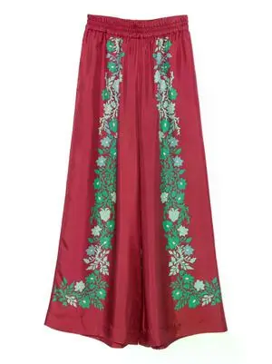 La DoubleJ Floral Print Trousers - Red