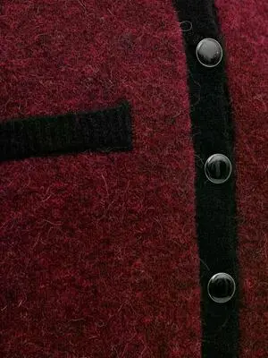 GESTUZ Button Pocket Cardigan - Red