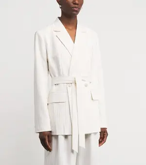 Good American Essential Suiting Stripe Blazer - Beige