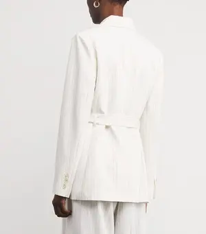 Good American Essential Suiting Stripe Blazer - Beige