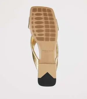 Bottega Veneta Metallic Leather Riva Mules - Silver
