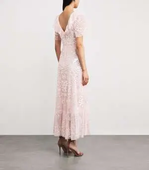NEEDLE & THREAD Anais Sequin Frill Gown