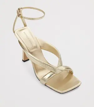 Bottega Veneta Riva Heeled Sandals 90 - Silver