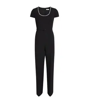 Sandro Embellished-neck Jumpsuit - Black