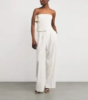 Good American Stripe Essential Suiting Crop Top
