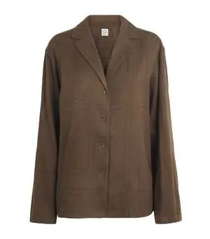 TOTEME Modal Flannel Monogram Shirt - Brown
