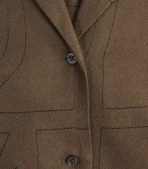 TOTEME Modal Flannel Monogram Shirt - Brown