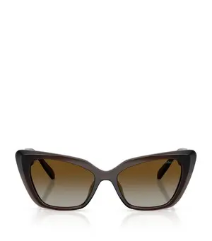 SWAROVSKI Sk6047 Cat Eye Sunglasses - Brown