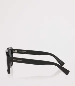 Saint Laurent Acetate Sl 558 Rectangle Sunglasses - Black