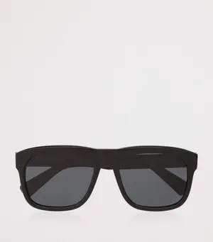 Saint Laurent Acetate Sl 558 Rectangle Sunglasses - Black