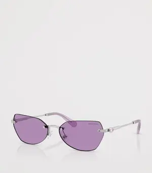 SWAROVSKI Sk7038 Irregular Sunglasses - Silver