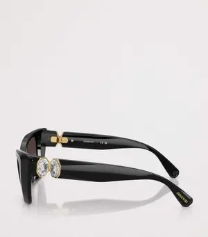 SWAROVSKI Sk6047 Cat Eye Sunglasses - Black