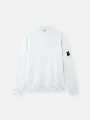 Stone Island Cotton Sweater With Mock Neck - Blue