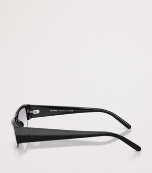 Miu Miu Acetate Vedette Rectangle Sunglasses - Black
