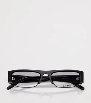 Miu Miu Acetate Vedette Rectangle Sunglasses - Black
