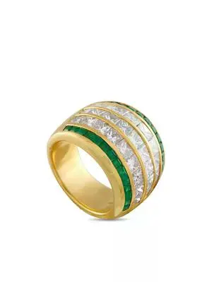 LB EXCLUSIVE Diamond And Emerald Ring - Gold