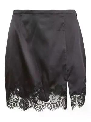 FLEUR DU MAL Juliet Lace Slip Mini Skirt - Black