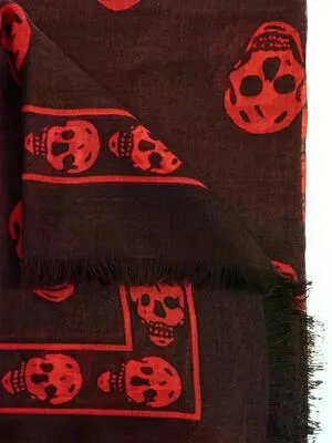Alexander McQueen Skull-pattern Fringed Scarf