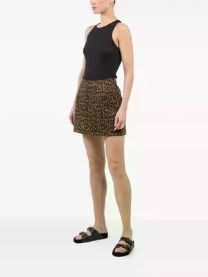DL1961 Alma Leopard-pattern Mini Skirt