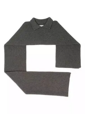 MAISON MARGIELA Collar Ribbed Scarf - Grey