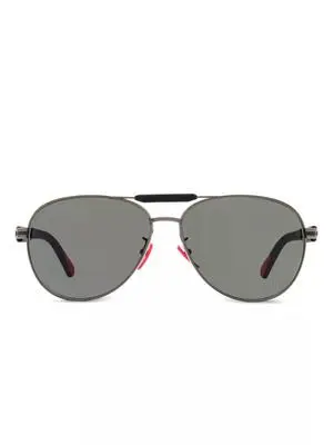 Moncler Rubber Effect Pilot Sunglasses - Grey
