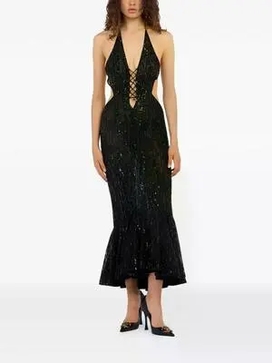 Roberto Cavalli Sequined Drawstring Dress