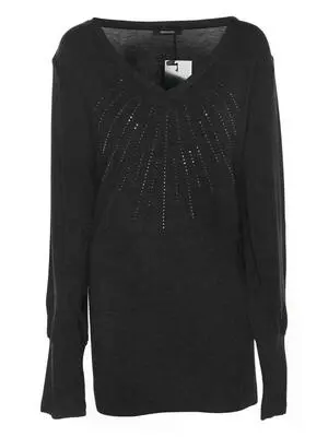 ELENA MIRO` Embellished V-neck Sweater