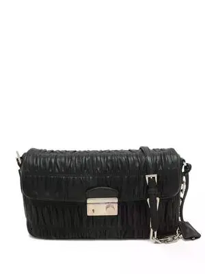 Prada Gaufre Gathered Leather Shoulder Bag