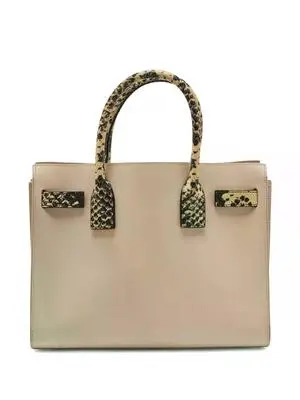 Saint Laurent 2016 Sac De Jour Snake-embossed Tote - Neutrals