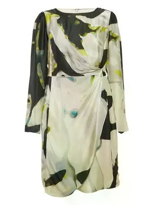 ARMANI Abstract-print Mini Dress - Neutrals
