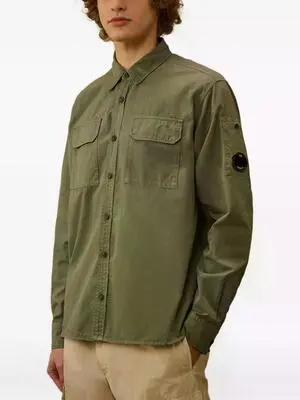 C.P. COMPANY Organic Gabardine Long-sleeve Lens Shirt - Grey