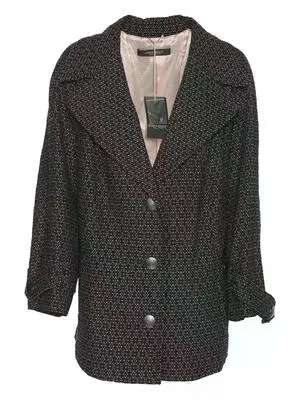 Marina Rinaldi Jacquard Wool Single-breasted Coat