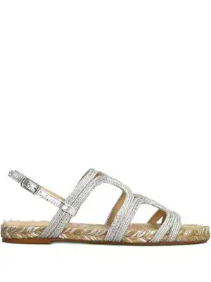 CastaÑer Pitra Braided Strap Sandals - Silver
