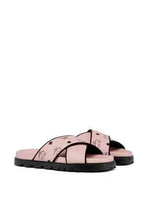 Mcm Logo-motif Flat Sandals