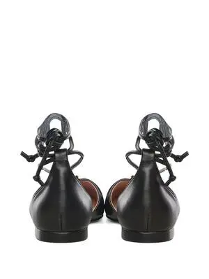 COCCINELLE Tie Pleated Ballet Flats - Black