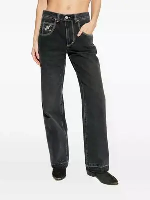 Isabel Marant Étoile Jeyda Embroidered Jeans - Black