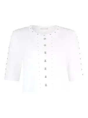 Liu Jo Studded Knitted Top - White
