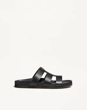 Valentino Garavani Studshield Slide Sandal - Black