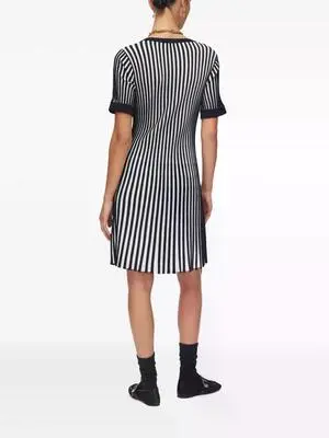 Liu Jo Striped Knit V-neck Short Sleeve Dress