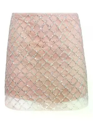 Fleur Du Mal Embellished Mini Skirt - Pink