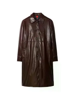 Paul Smith Stitching Buttoned Leather Coat