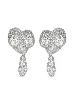 VIVIENNE WESTWOOD Asymmetric Heart Drop Earrings - Silver